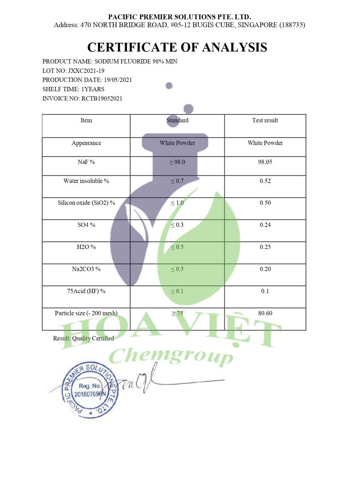 Hóa Chất Thí Nghiệm Sodium Flouride-NaF – CÔNG TY TNHH HOA VIỆT CHEMGROUP